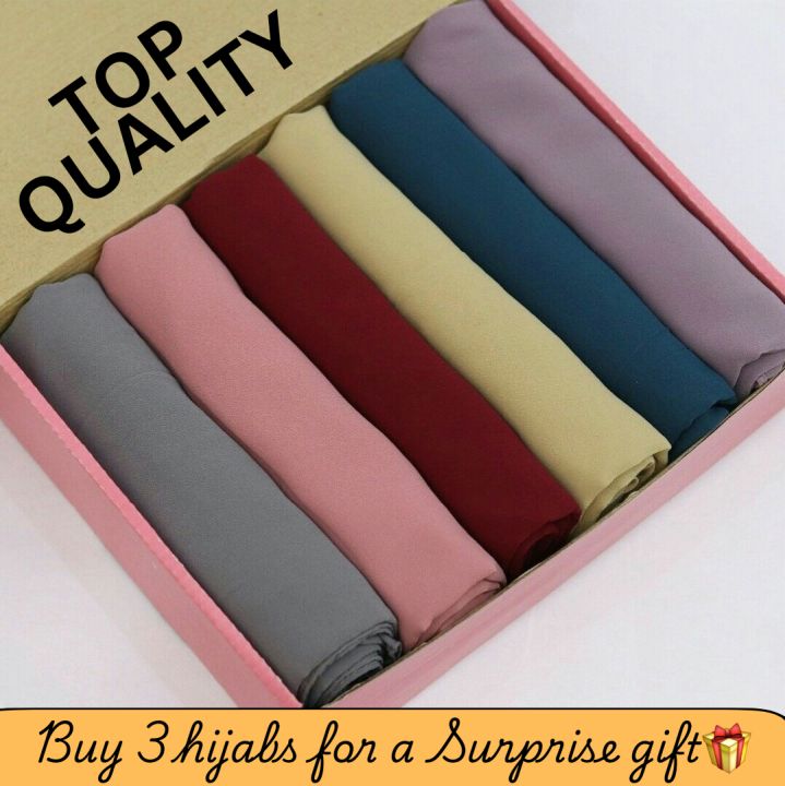 Chiffon georgette hijab scarf stoller for girls women/ hijab for girls ...