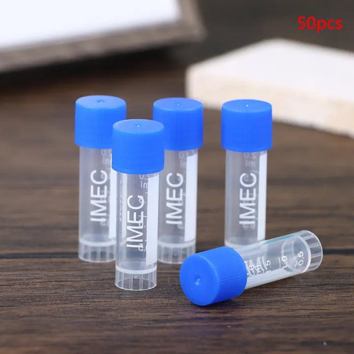 50Pcs 1.8ml(2ml) Plastic Graduated Cryovial Test Tube Freezing Sample ...