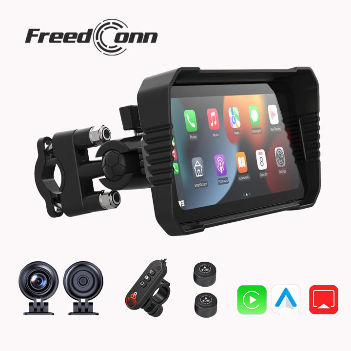 Freedconn Wireless CarPlay Android Auto 6.25 inch Carplay Motorcycle ...