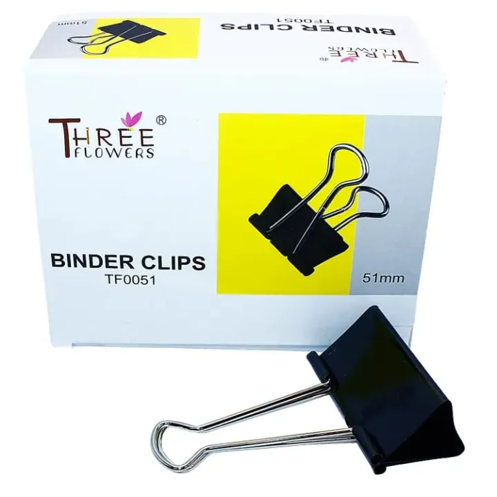 Binder clips 51mm ( Three Flower / TF0051) 10 piece / Box | Daraz.pk
