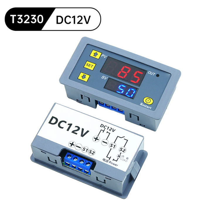AC 110V 220V DC 12V Digital Time Delay Relay LED Display Cycle Timer Control Switch Adjustable ...