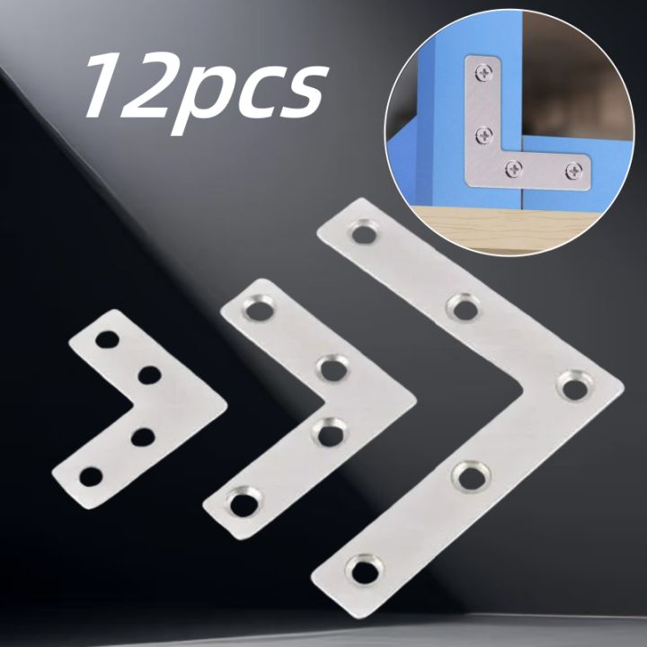 12pcs thickened L-shaped right angle brackets triangular fixing pieces ...