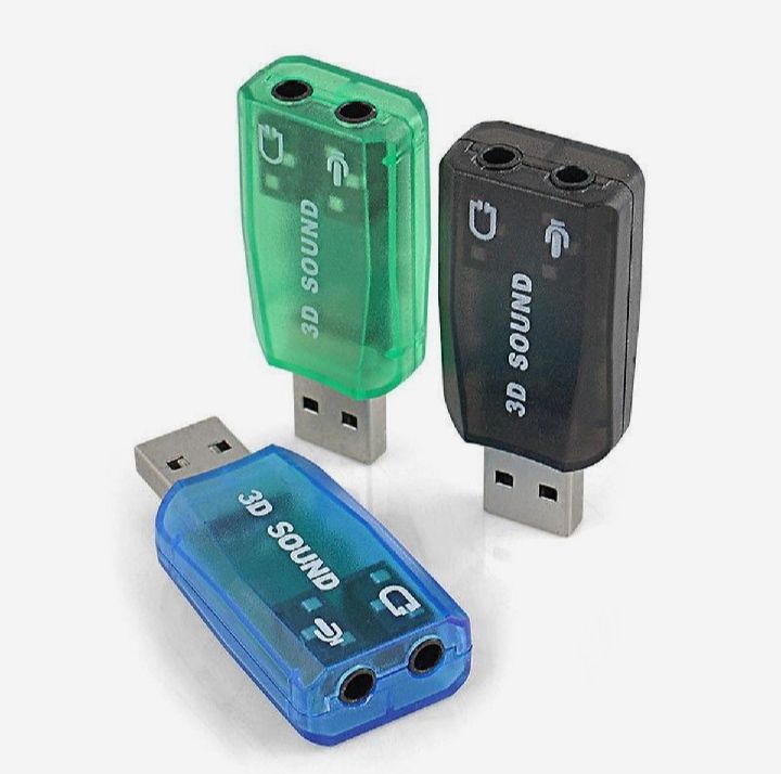 USB 2.0 Sound Card 3D USB Audio 5.1 Channel External Adapter 3.5mm ...