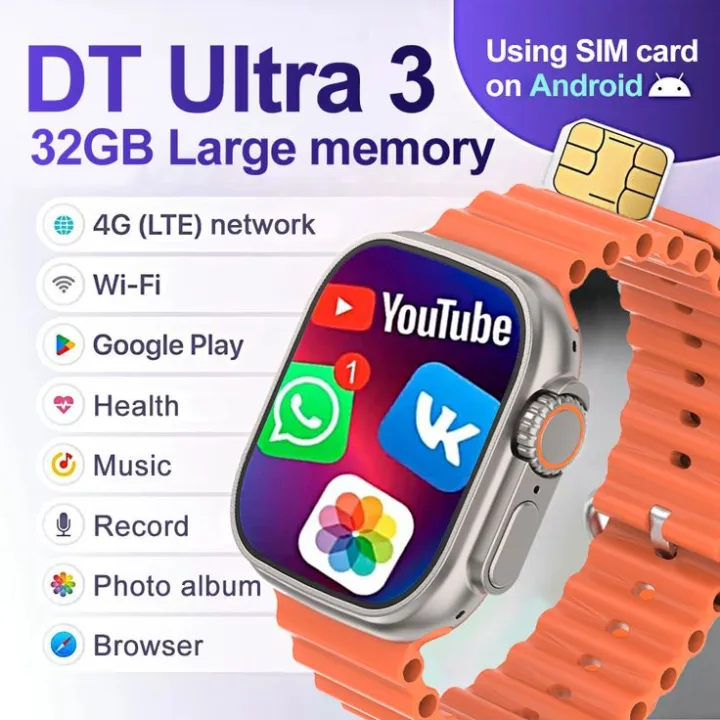Smart Watch T1000 Ultra Waterproof, Sim, Touch Controls long battery ...