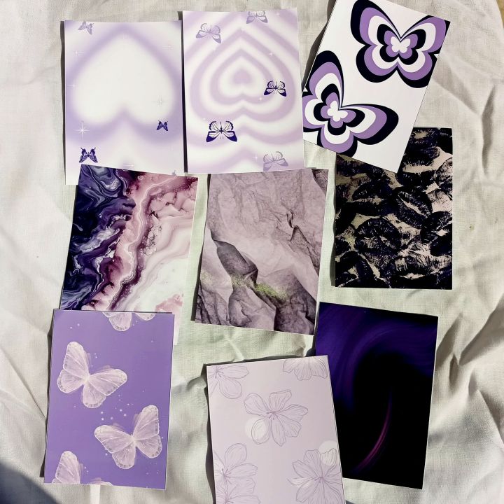 Aesthetic Purple Glossy Stickers Pack | Size 6×9 cm |Pack of 9,18,27,36 ...