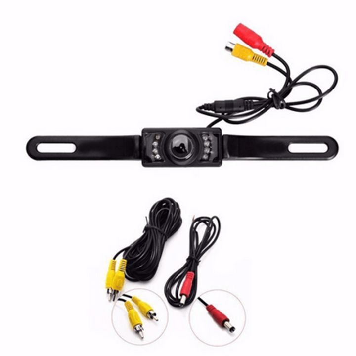 DC 12V Car Rear View Backup Camera 7 LED Night Vision License Plate ...