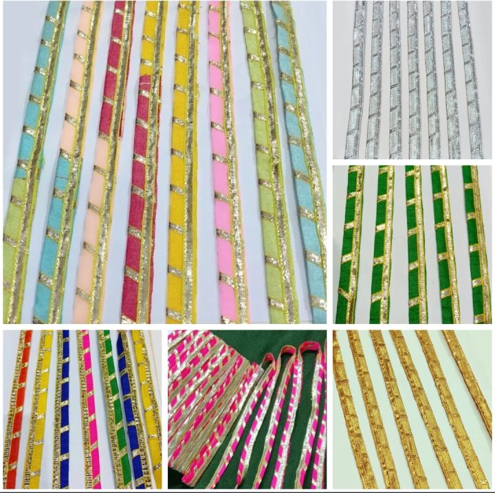 FASHION! 4 YARDS (GAZ) INDIAN FANCY GOTTA LACE FOR CLOTHES (SMALL SIZE ...