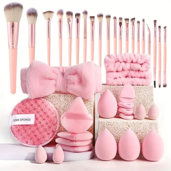 20/40 Pink Makeup kit Complete Makeup Brush Set, Big set includes Soft ...