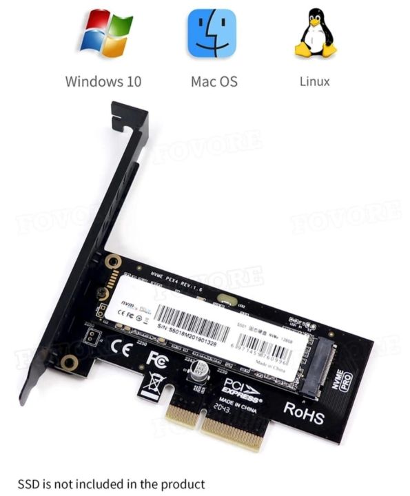 NVME SSD m2 PCIE 4x adapter m.2 nvme ssd to pci express x4 card riser ...