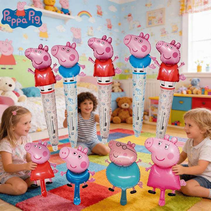 14pcs Cute Cartoon George And the Mild-Mannered Mob Balloon Set with ...