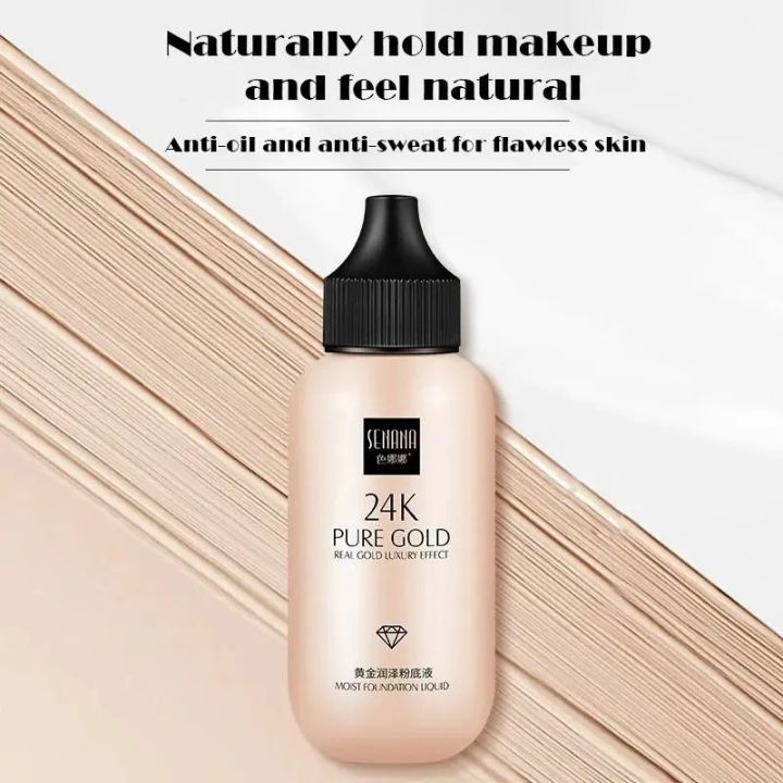 Senana 24k Gold Matte Liquid Poreless Foundation Makeup 50g | Daraz.pk