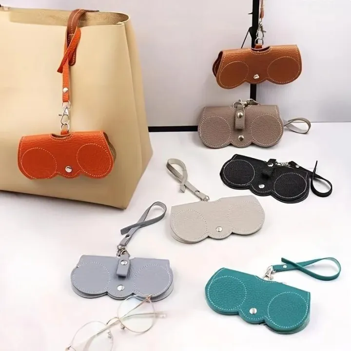 Litchi Embossed Glasses Cover Cute Hanging PU Leather Sunglasses ...