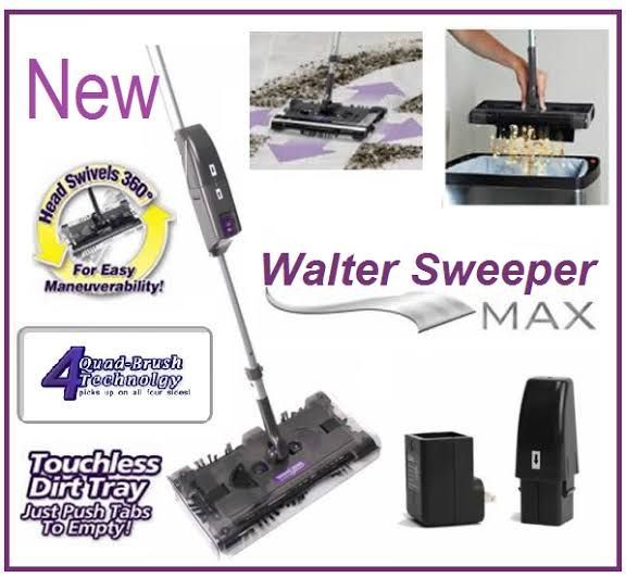 New Walter Swivel Sweeper MAX Cordless Floor Cleaner with 2 Batteries ...