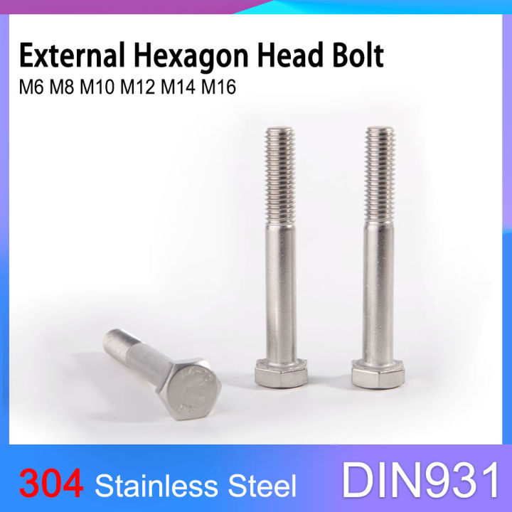 M6 M8 M10 M12 M14 M16 DIN931 Partial Thread External Hex Head Screw 304 ...