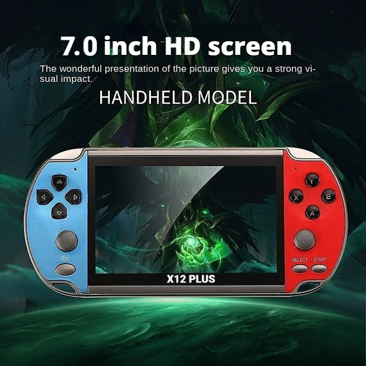 X12 PLUS Handheld Game 7.0 Inch HD Large 16G Screen Classic Game Retro ...