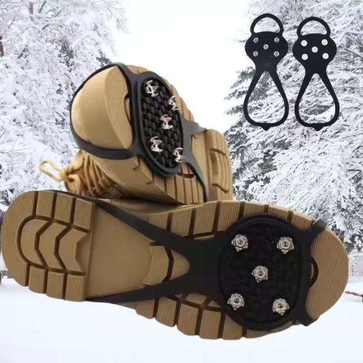 5 Teeth Ice Gripper For Shoes Women Men Crampons Ice Gripper Spike ...