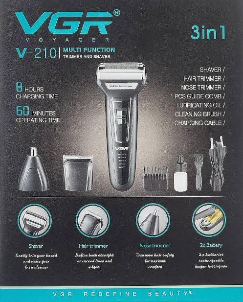 VGR V: 211 Best 3 in 1 machine Shaver with Trimmer with nose trimmer ...