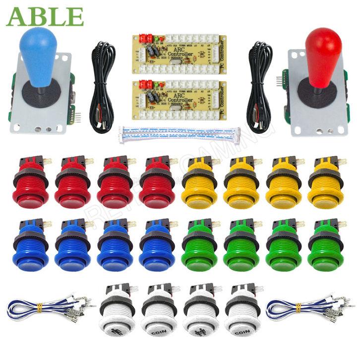 Arcade 2 Player Zero Delay Kit Mando Arcade Usb Encoder To Pc Rasberry Pi Happ Push Button ...