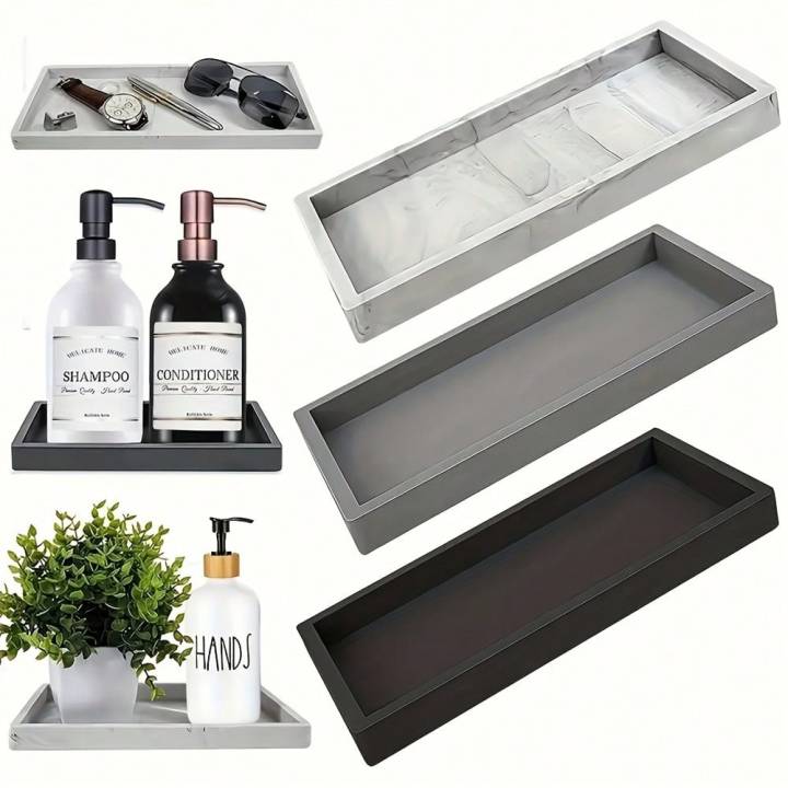 1 Pack Bathroom Tray Soft Silicone Jewelry Tray Dressing Table ...