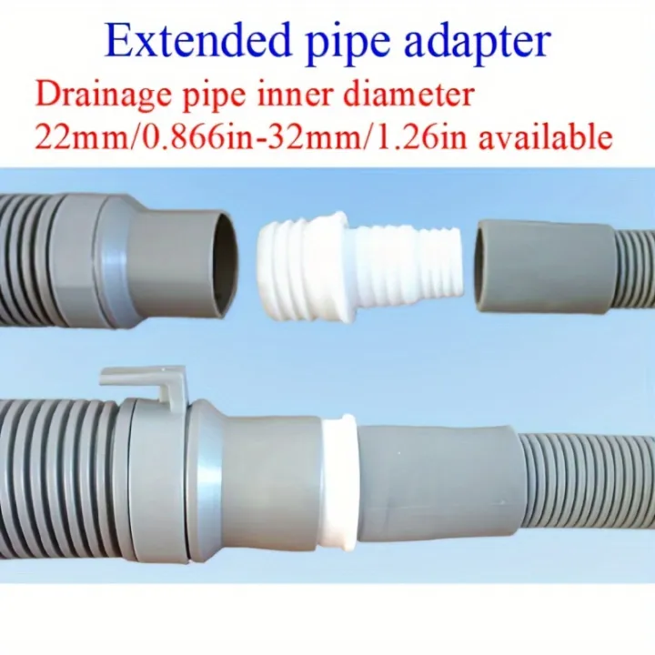 2pcs Plastic Pipe Adapter, Threaded Drain Pipe Connector, 22mm/0.866in ...
