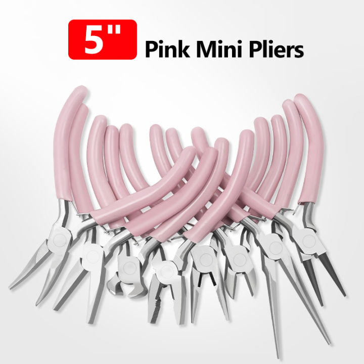 Pink Color Round Nose Cutting Wire Plier Stainless Steel Pliers Tools ...