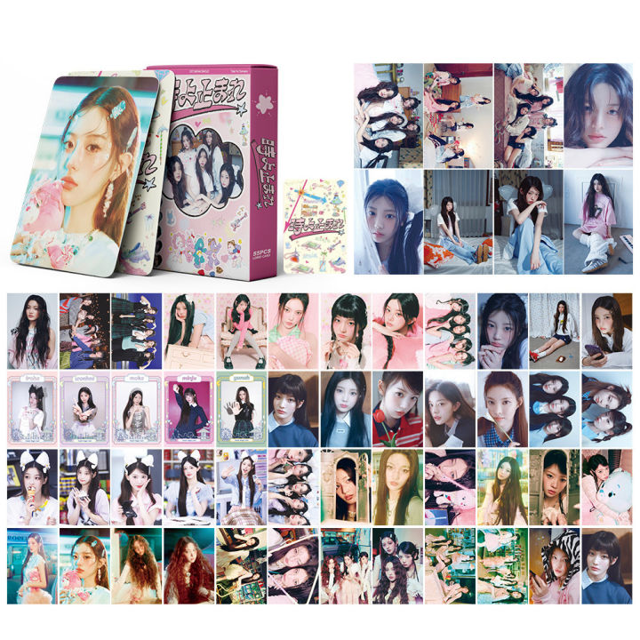 S 55Pcs/Set Kpop Idol Girl Group ILLIT New Album Series HD Printd Lomo ...