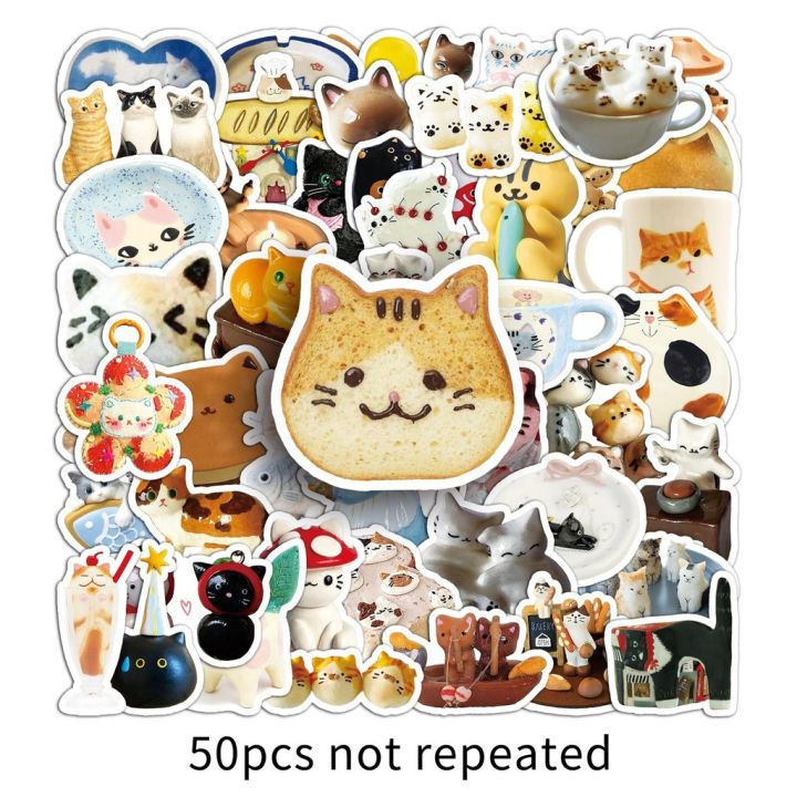 50 Pcs Kitten INS Style Stickers -Cute & Adorable Cat Themed Creative ...