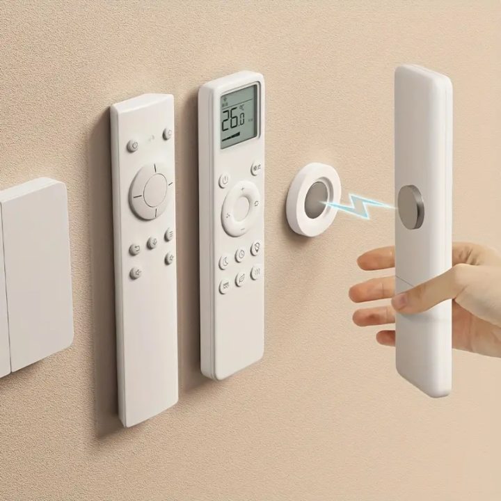 3pcs No Drill Magnetic Remote Holder - Wall Mount for TV/AC/DVD Remotes ...