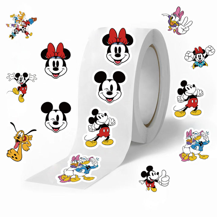 500pcs/Roll Mickey Mouse and Donald Duck Stickers DIY Skateboard Laptop ...