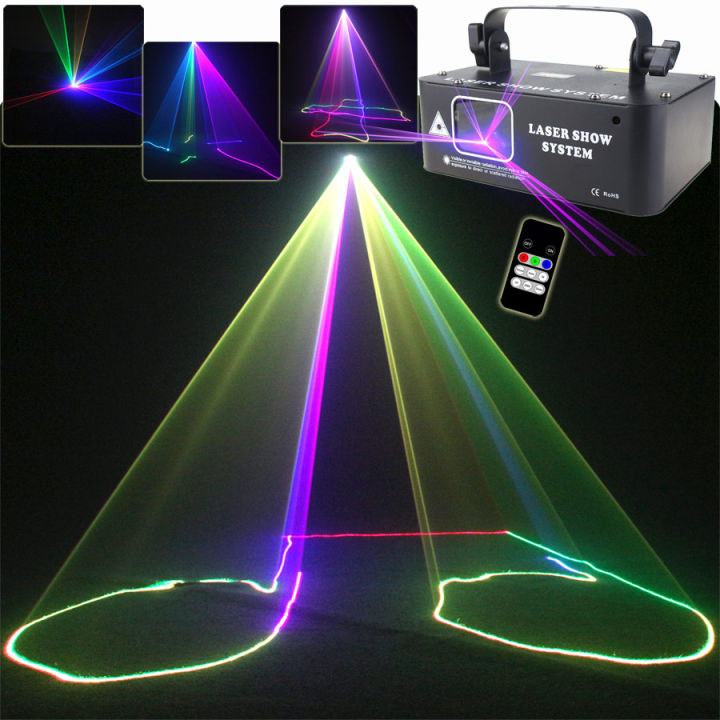 500mW RGB Laser Beam Stage Light Bar Scan Lines Effect DMX Sound DJ ...
