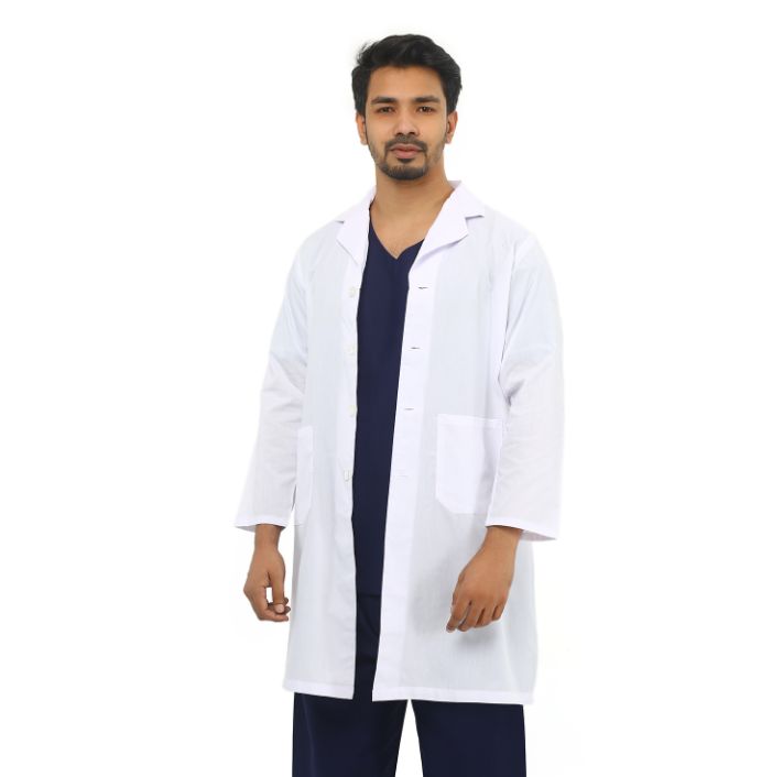 Male Doctors White Apron Made By Cotton Febric /Male Students Lab Apron ...