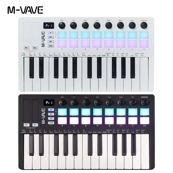 M-VAVE SMK-Ⅱ 25 Key MIDI Keyboard Controller With 16 RGB Drum Pads ...
