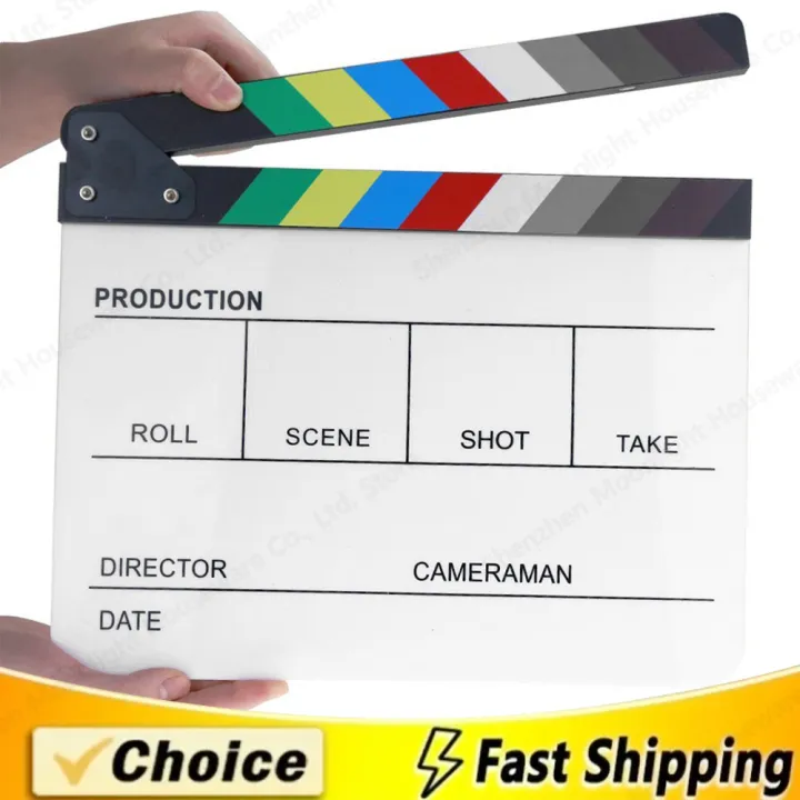 Acrylic Colorful Clapperboard Clapper Board Dry Erase Director Cut TV ...