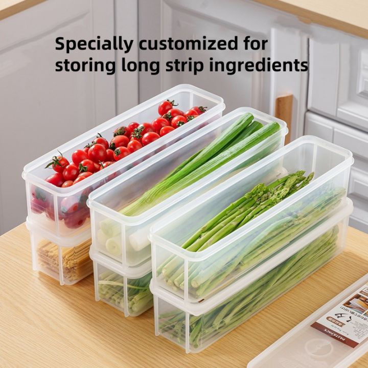 4 Pcs Long Rectangular Food Storage Containers, Plastic Reusable ...