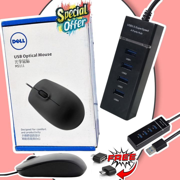 Gaming mouse and USB Hub with free OTG | Daraz.com.bd