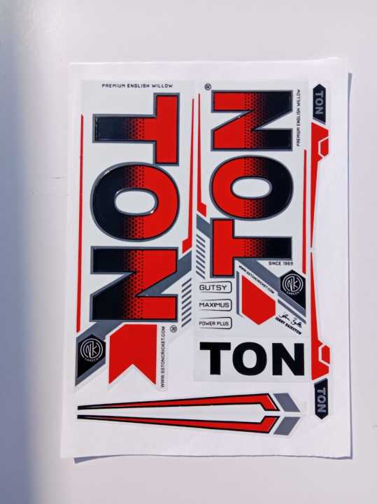 New 3D 2024 TON Black & Red Latest Edition Cricket Bat Sticker For ...