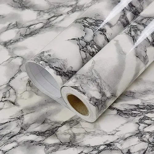 "Self-Adhesive White Marble PVC Wallpaper: 60×200 cm - Wall and Cabinet ...