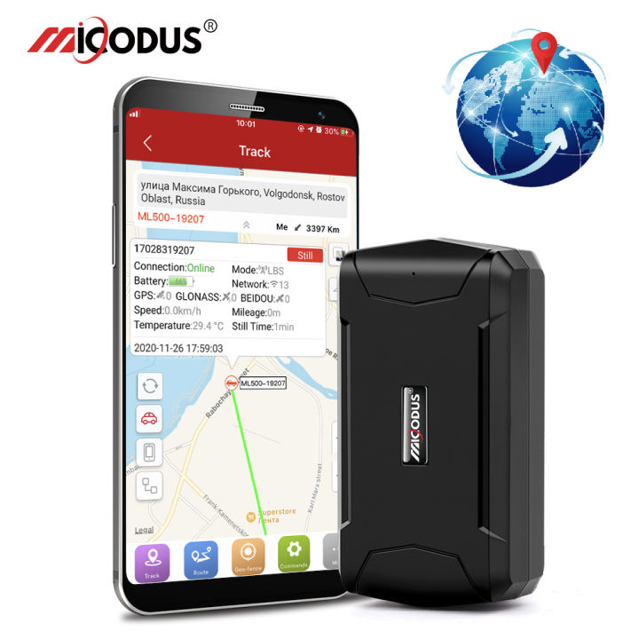 MiCODUS GPS Tracker Car Tracker ML500 Magnetic 5000mAh Temperature Voice Monitor GPS Locator ...