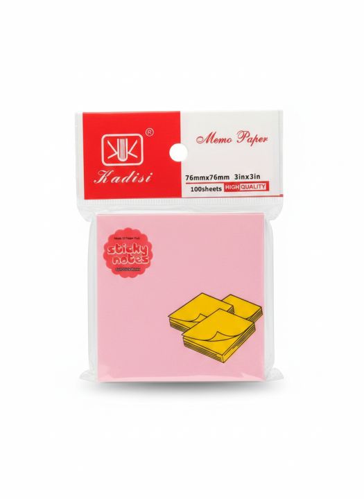 Kadisi Premium Sticky Notes - 3x3 Inch Pink Memo Pads - 100 Sheets Self ...