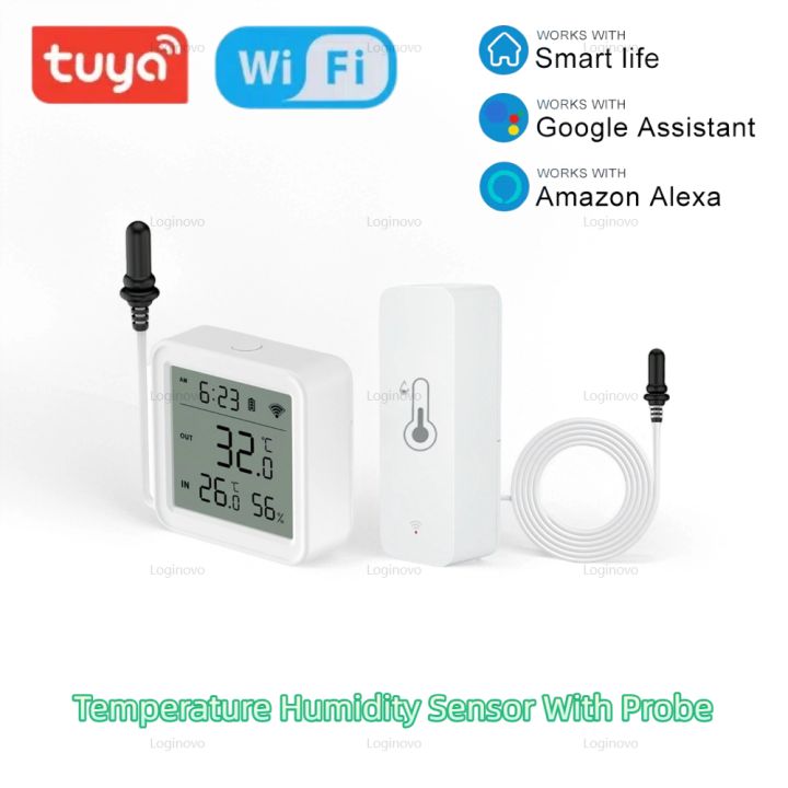 Tuya Temperature Humidity Sensor With External Probe Smart Home WiFi ...