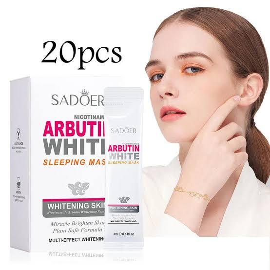SADOER Alpha Arbutin Sleeping Mask – 4ml × 20 Sachets | Brightening ...