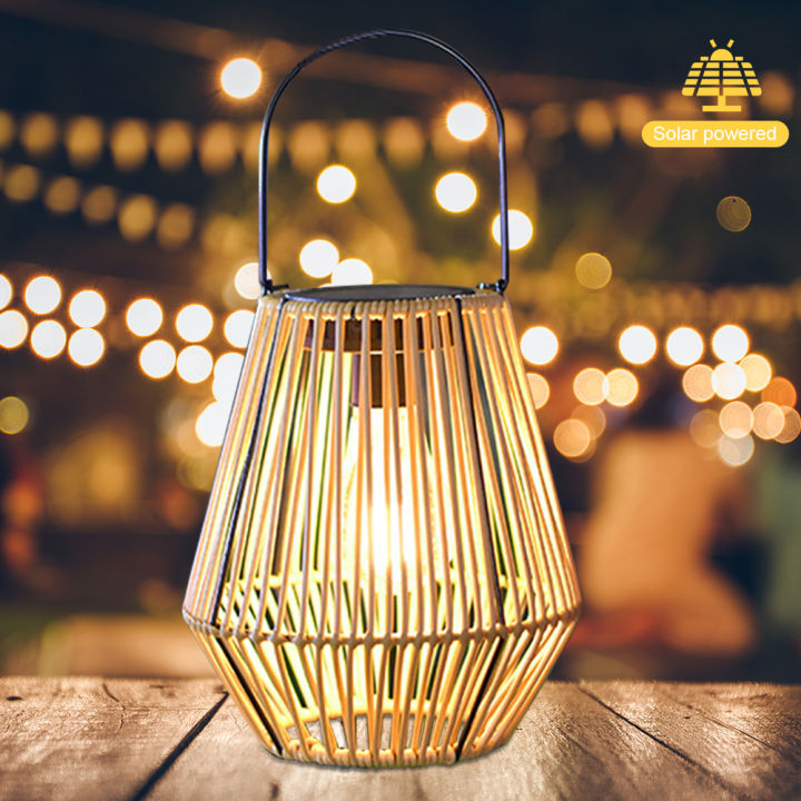 Rattan Solar Lantern IP65 Waterproof Hanging/Standing Outside Big ...