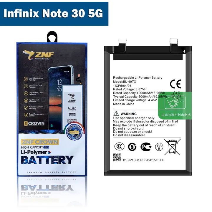 Infinix Note 30 5G Battery BL-49TX – Premium Class Quality ZNF 5000mAh ...
