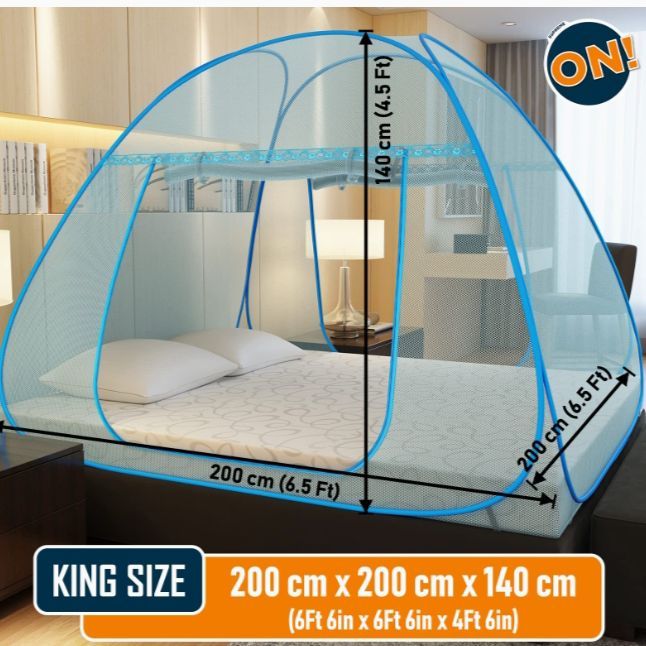 Self standing Double bed mosquito net smart double gate folding ...