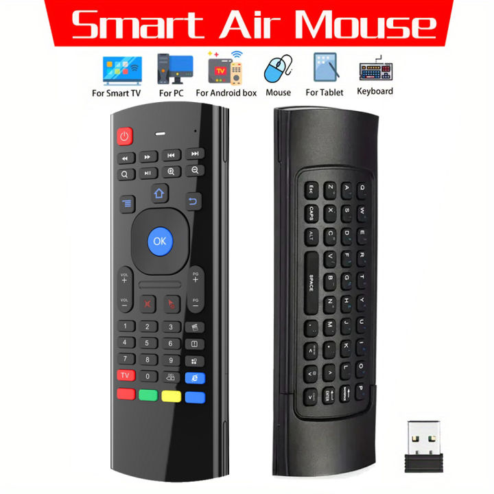 Air Mouse Wireless Mini Keyboard Remote Control MX3 2.4GHz IR Learning ...