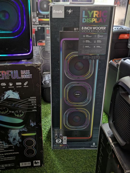 Brodu Bts-2270 High Power Outdoor Ikaraoke Partybox Speakers with Dual ...