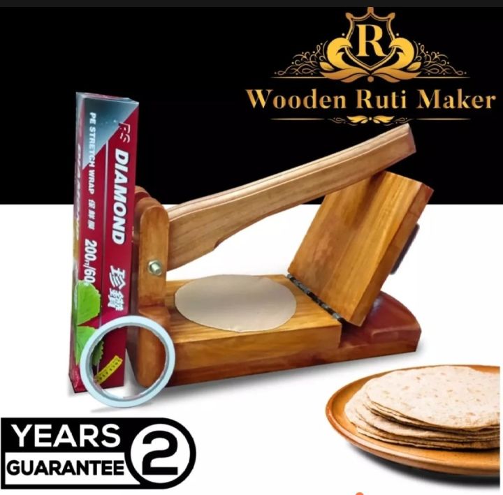 Wooden Square Easy Roti Maker with roti paper and both side tape ...