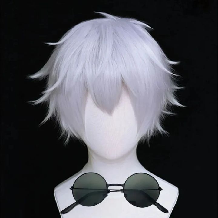 Gojo Satoru Cosplay Synthetic wig Wigs Anime Jujutsu Kaisen Gojo Short ...