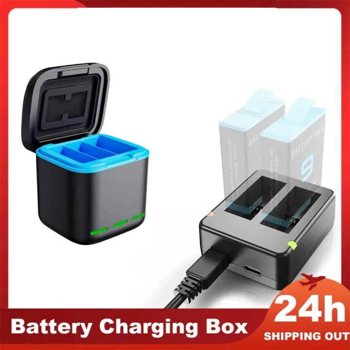 Original Battery Charger For GoPro Go Pro Hero 12 11 10 9 Black 3-Ways ...