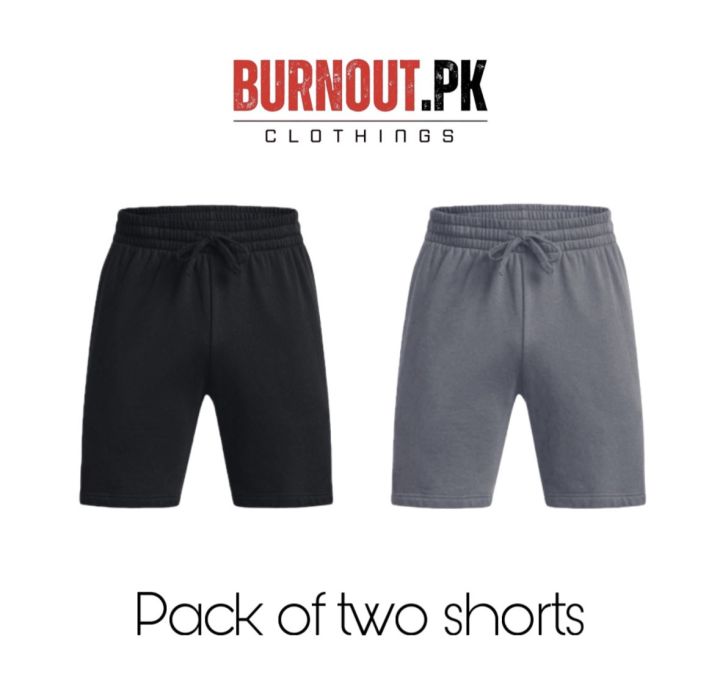BURNOUT.PK NEW TRENDY SUMMER COLLECTION PACK OF 2 PLANE BASIC BLACK AND ...